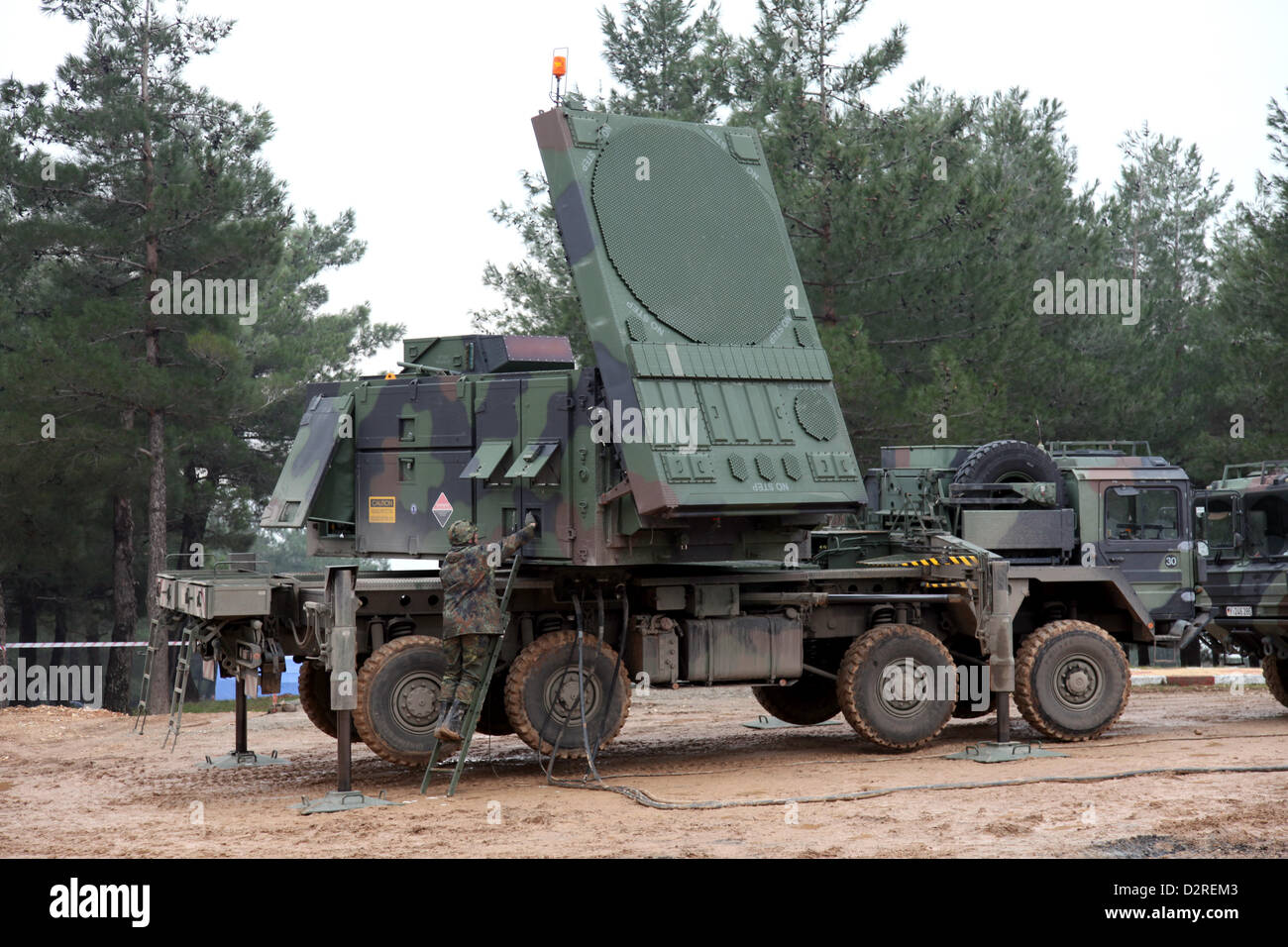 A radar unit of a German Armed Forces' Patriot missile system is ...