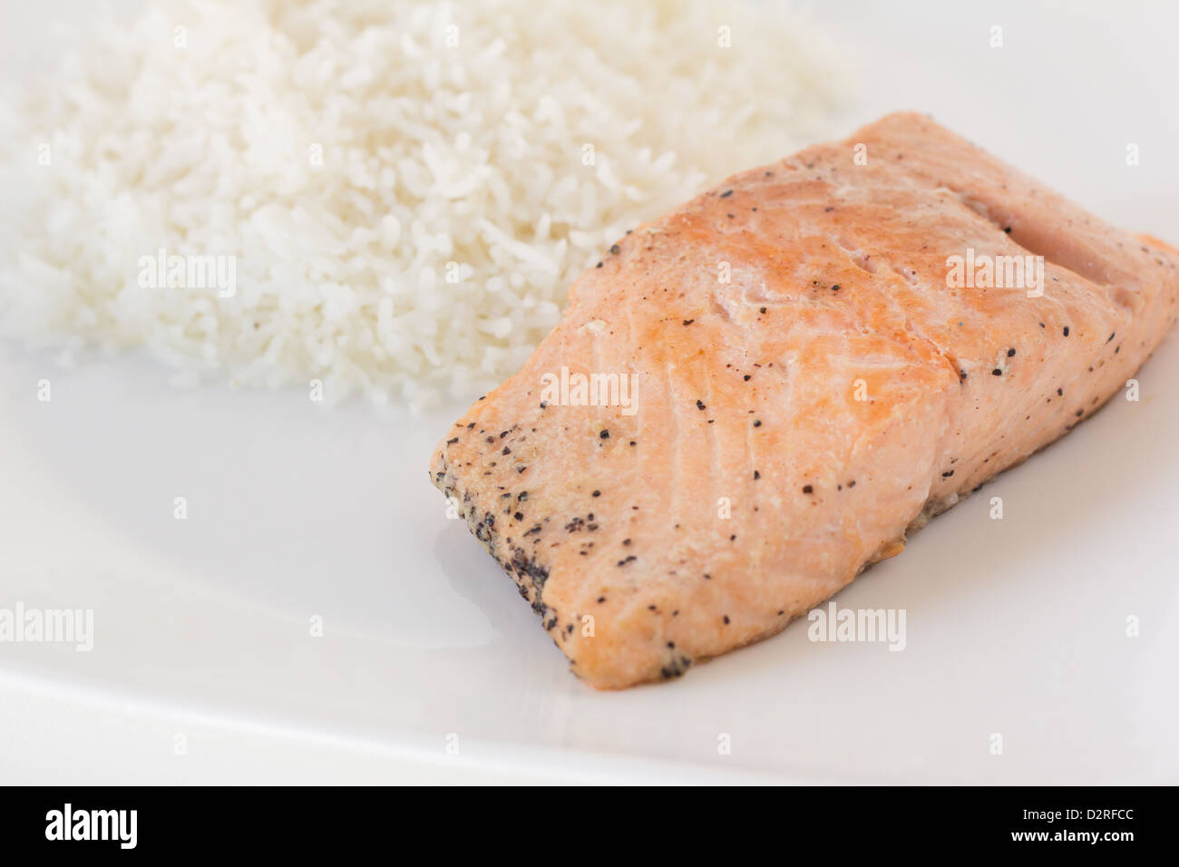 Salmon with rice Stock Photo - Alamy