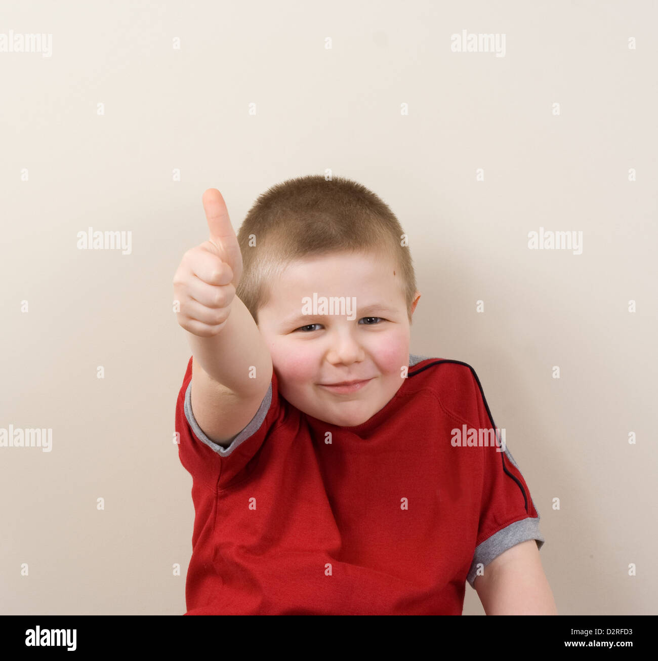 Small Boy with the extended hand gesture OK Stock Photo - Alamy