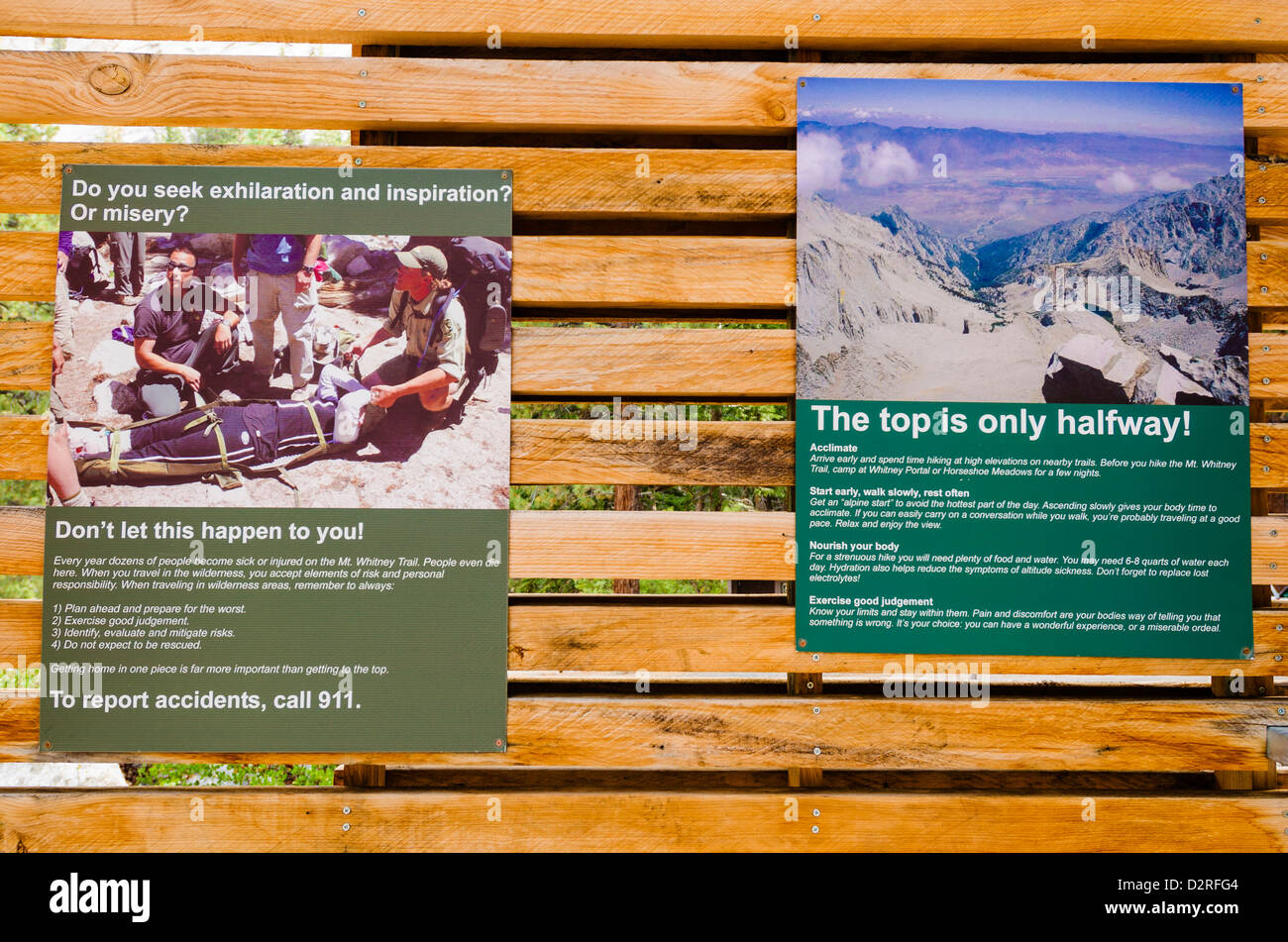 Interpretive sign at the start of the Mount Whitney Trail, John Muir ...