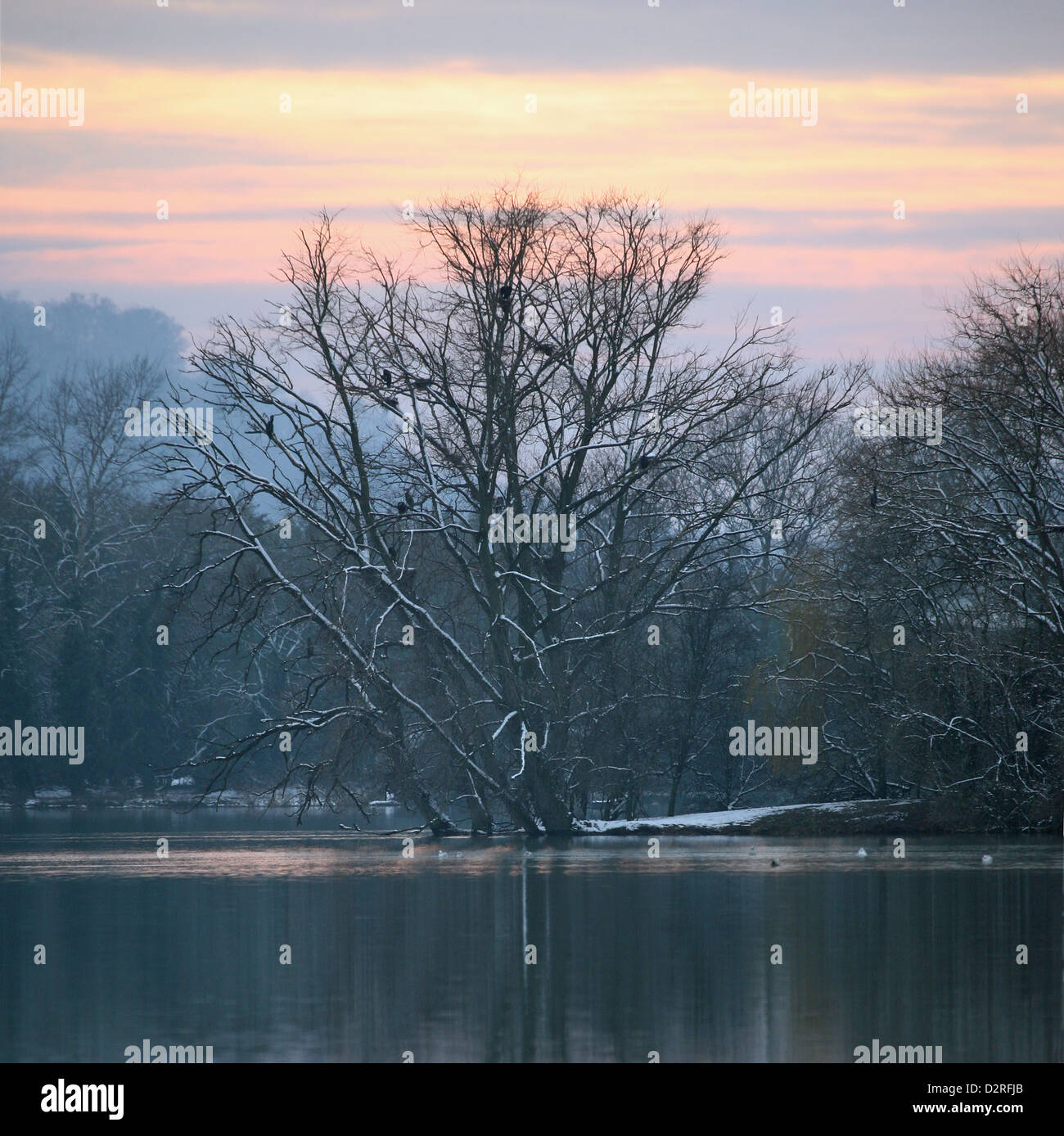 Moody winter view lake hi-res stock photography and images - Alamy