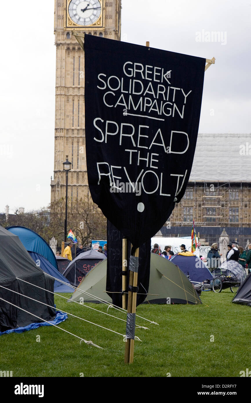 An anti capitalism protest at Parliament Square in Central London in ...
