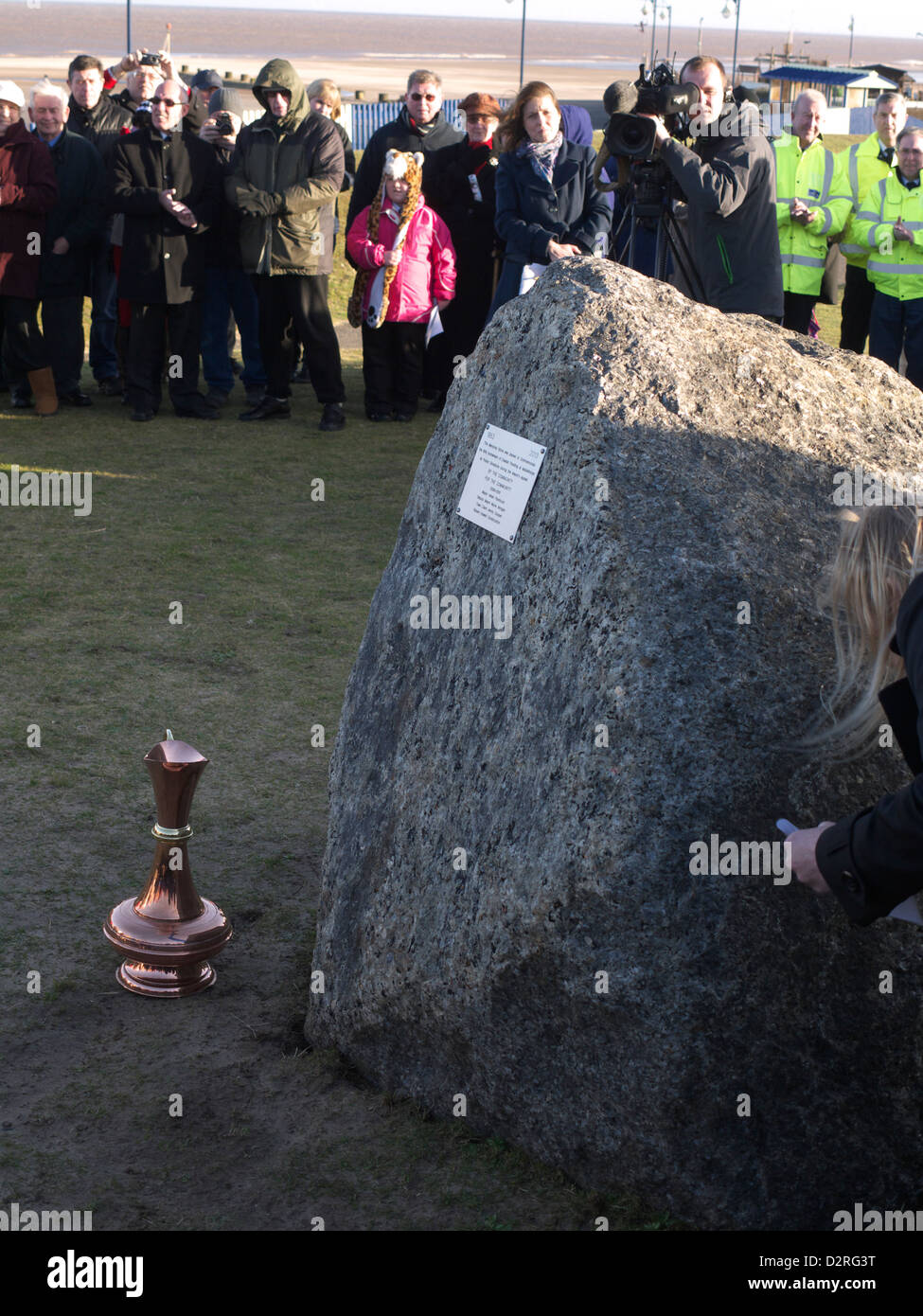 The unveiled plaque commemorating those who lost their lives in the ...