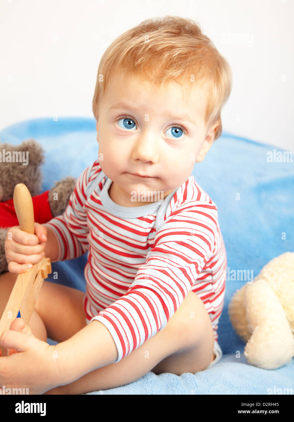 Studio portrait of a one year old baby boy Stock Photo - Alamy