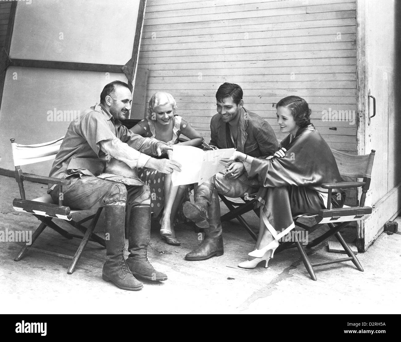 RED DUST 1932 MGM film with from l: Donald Crisp, Jean Harlow, Clark ...