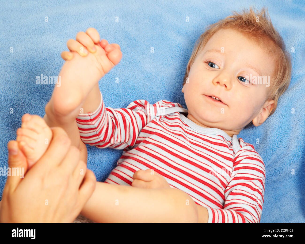 Studio portrait of a happy one year old baby boy Stock Photo - Alamy