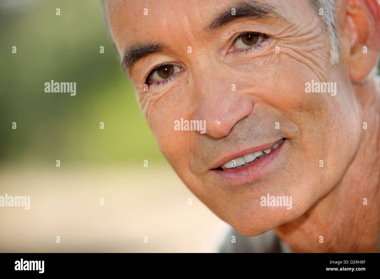 Closeup of a smiling senior man's face Stock Photo - Alamy