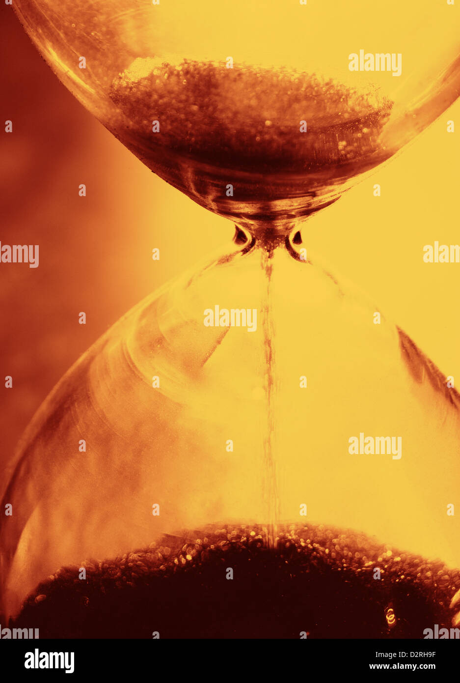 retro watches with falling grains of sand. time spending concept Stock ...