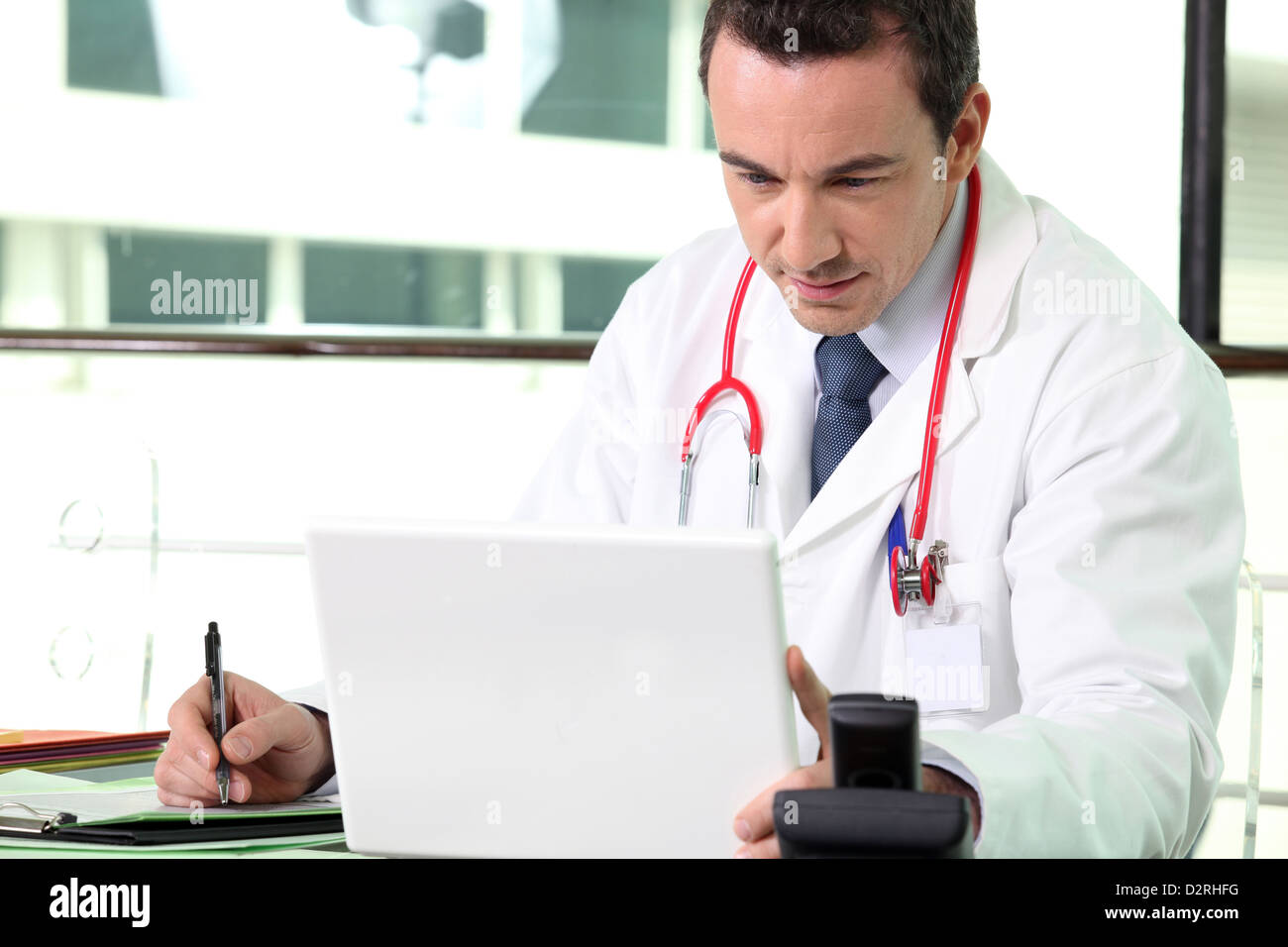 doctor with computer Stock Photo - Alamy