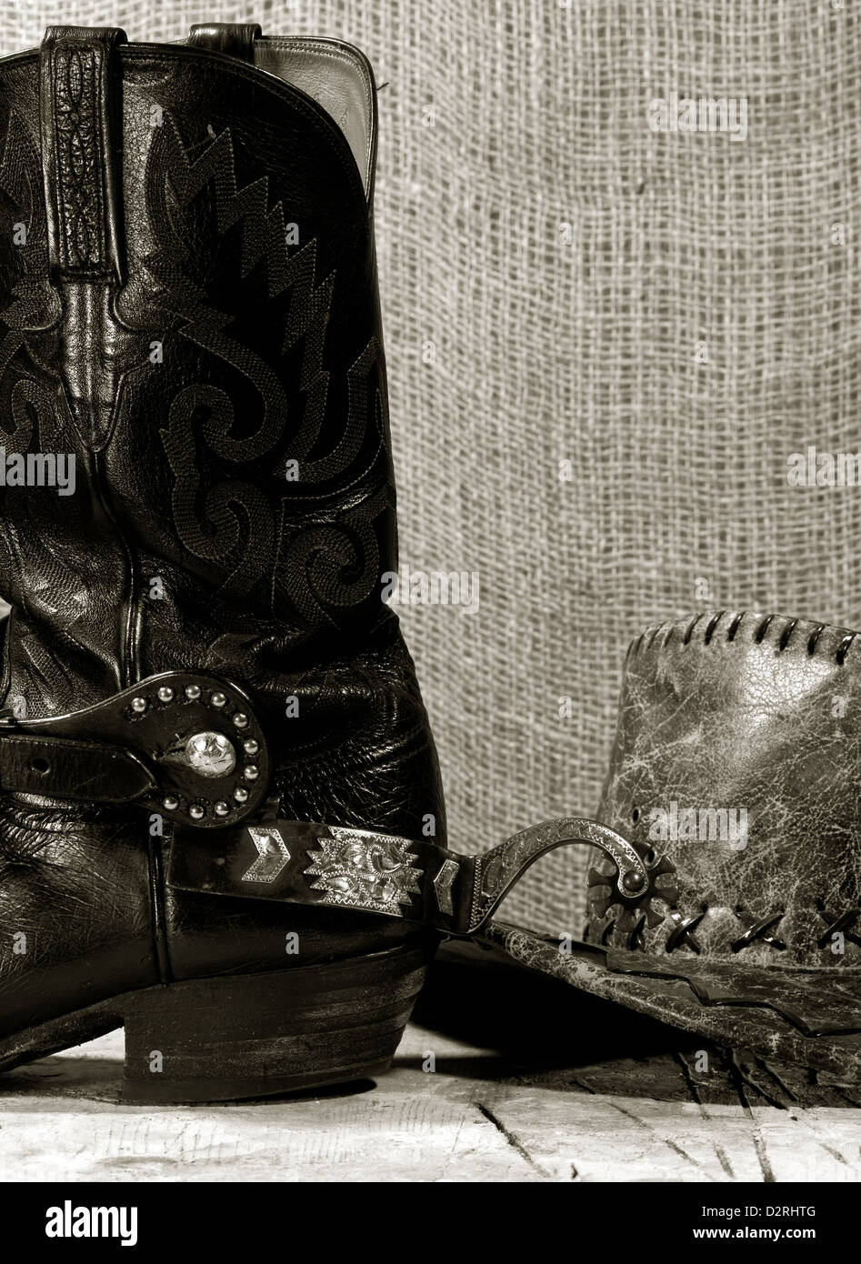 Western cowboy still life on the desk Stock Photo - Alamy