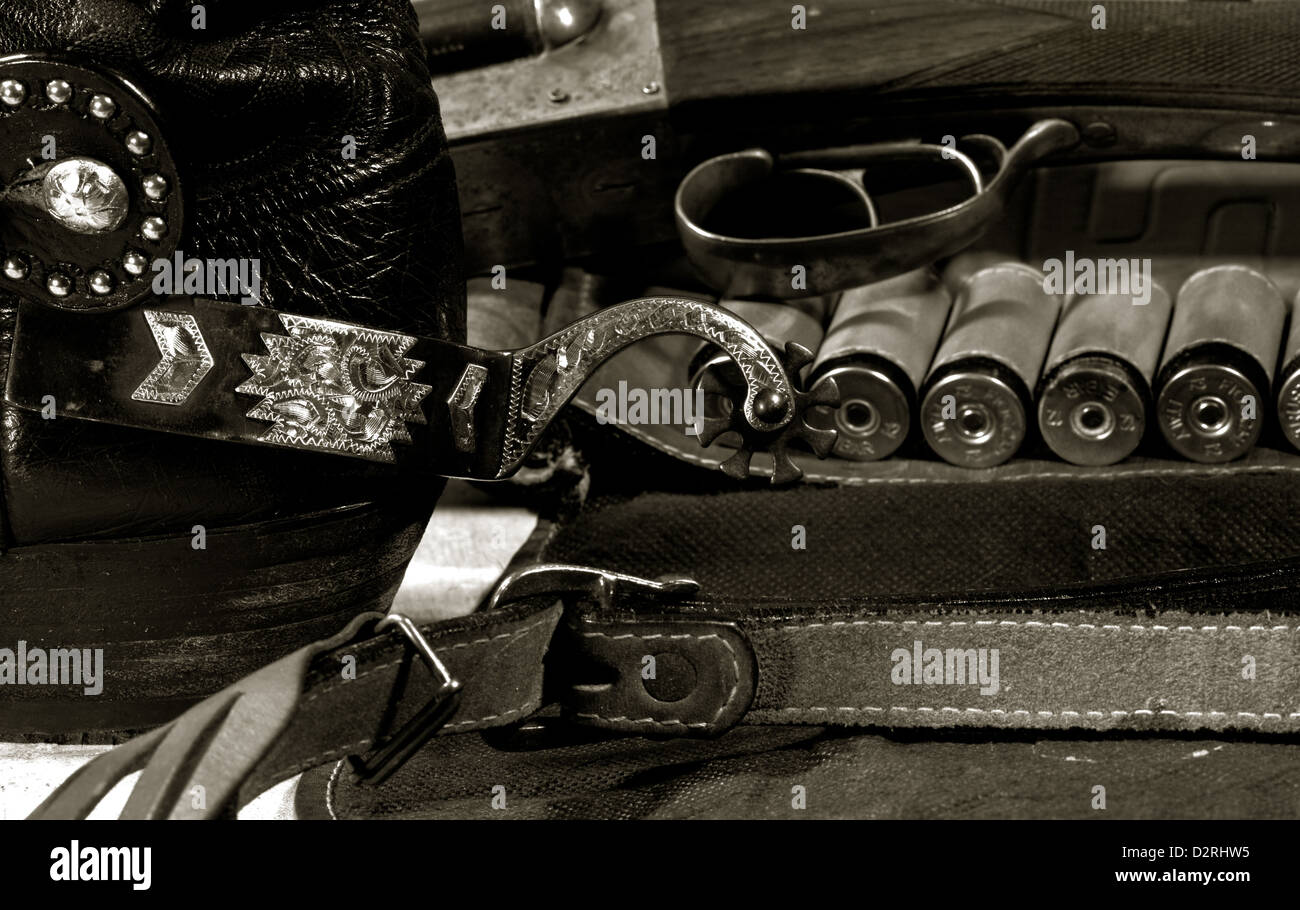 Western cowboy still life on the desk Stock Photo - Alamy