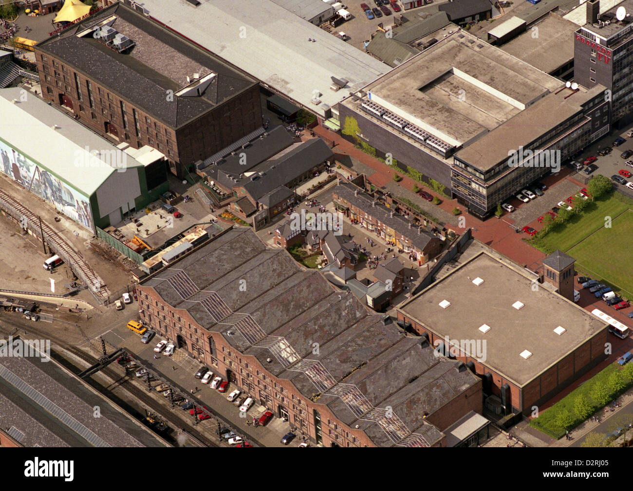 aerial view of the former Granada TV Studios in Manchester showing ...