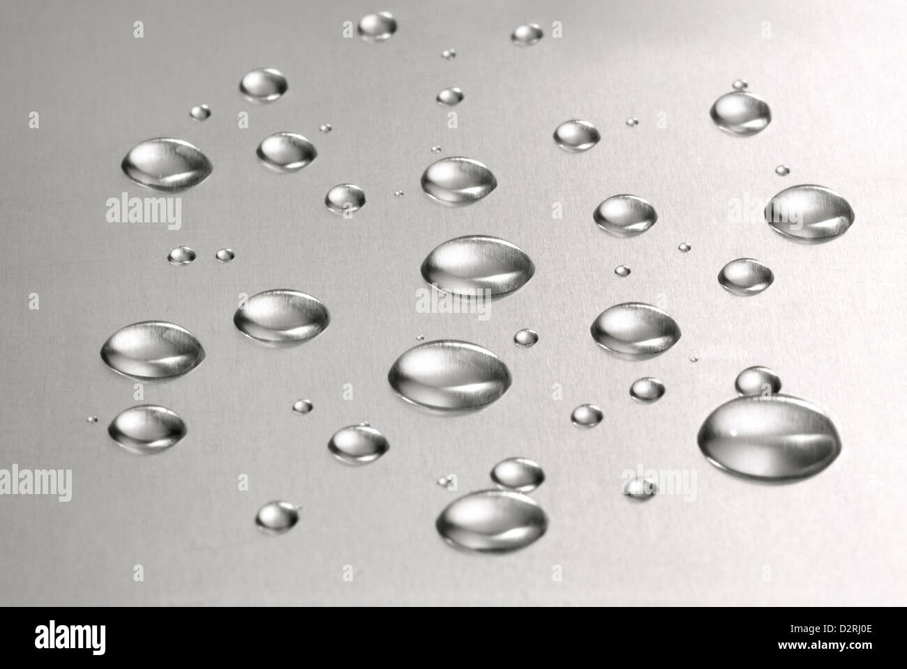 Abstract. Water droplets over steel background Stock Photo - Alamy