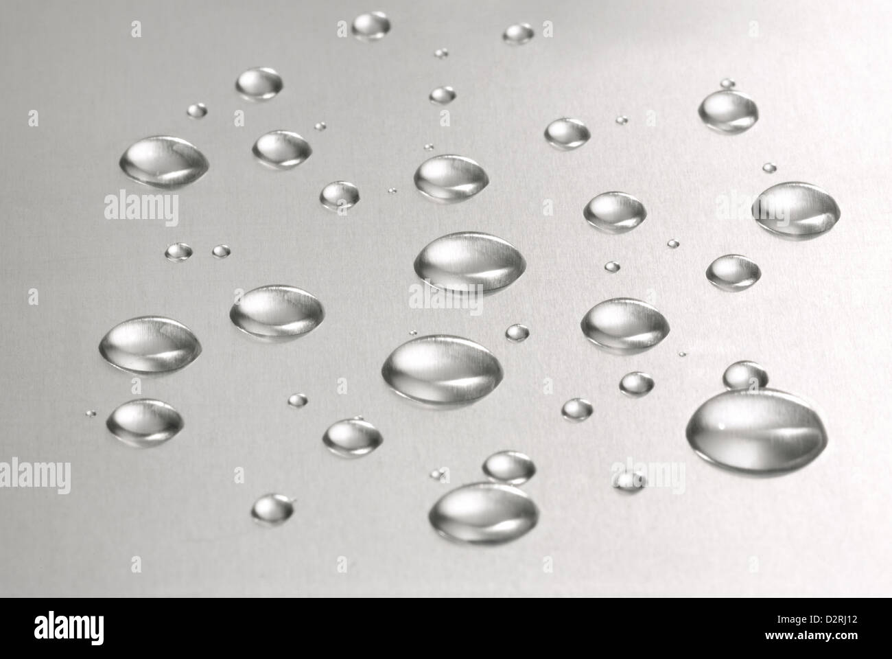 Abstract. Water droplets over steel background Stock Photo - Alamy