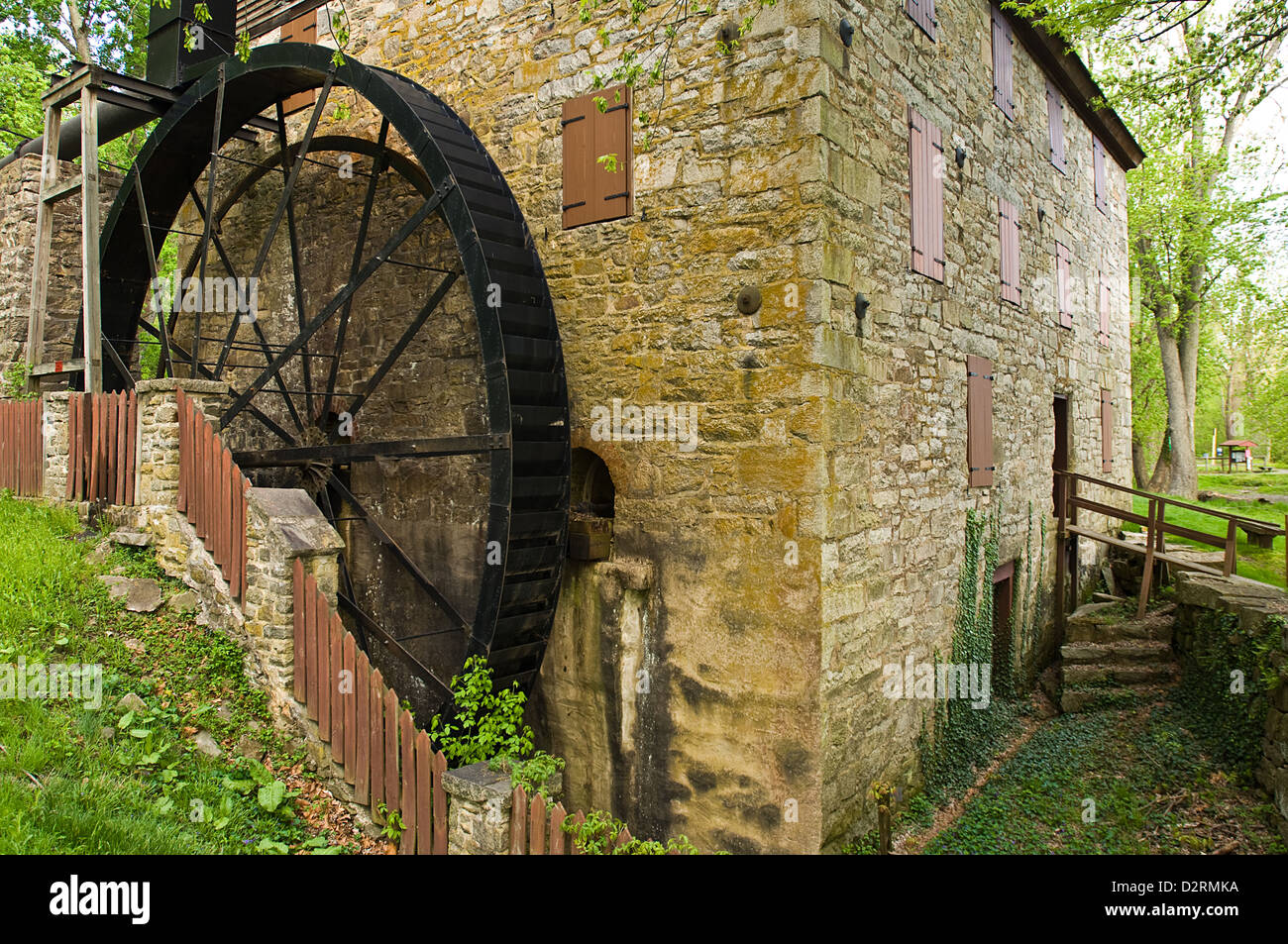 Old stone water mill on the Susquehanna River, Havre de Grace Maryland ...