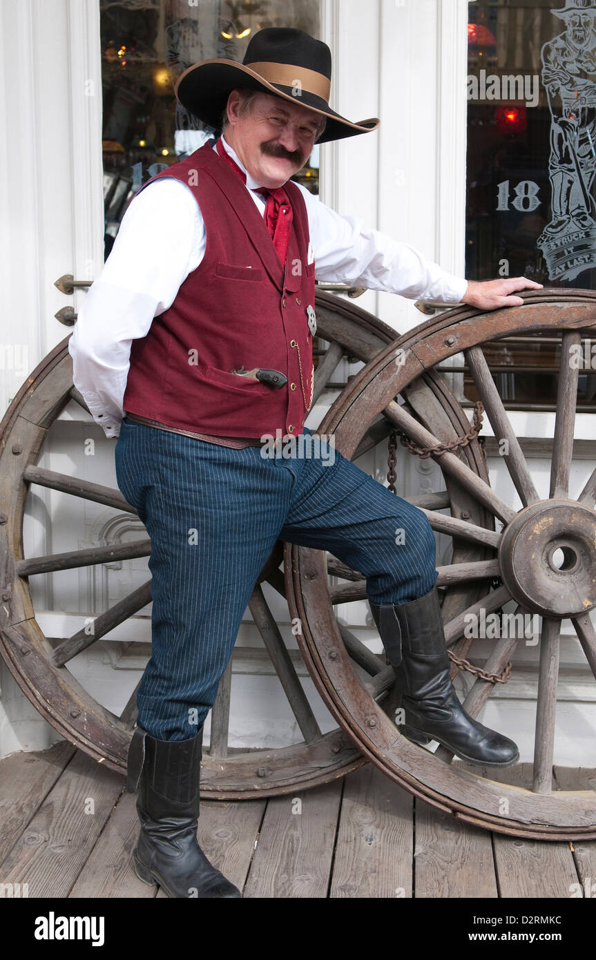 USA, Nevada. People in period dress in Virginia City, Nevada Stock ...