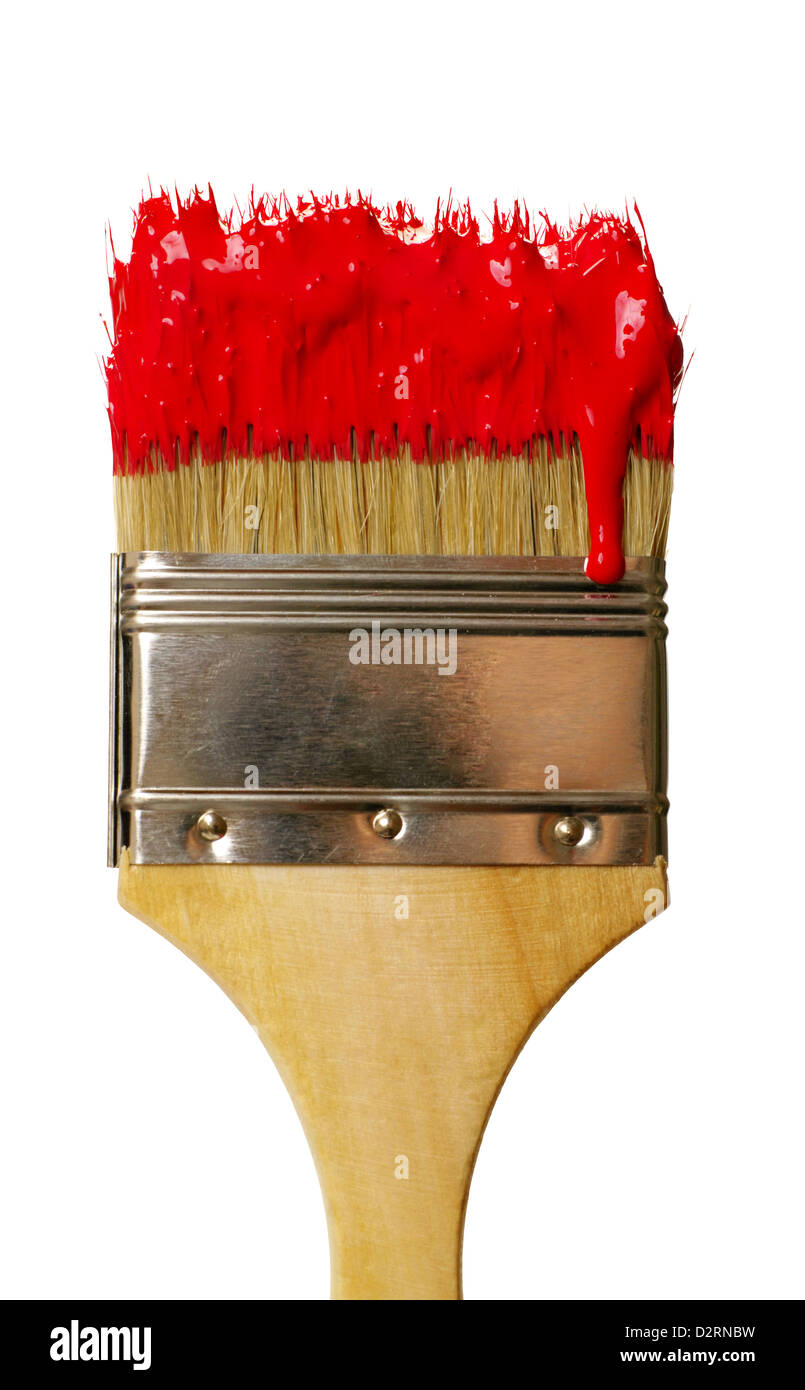 paint brush with color drop. isolated on white Stock Photo - Alamy
