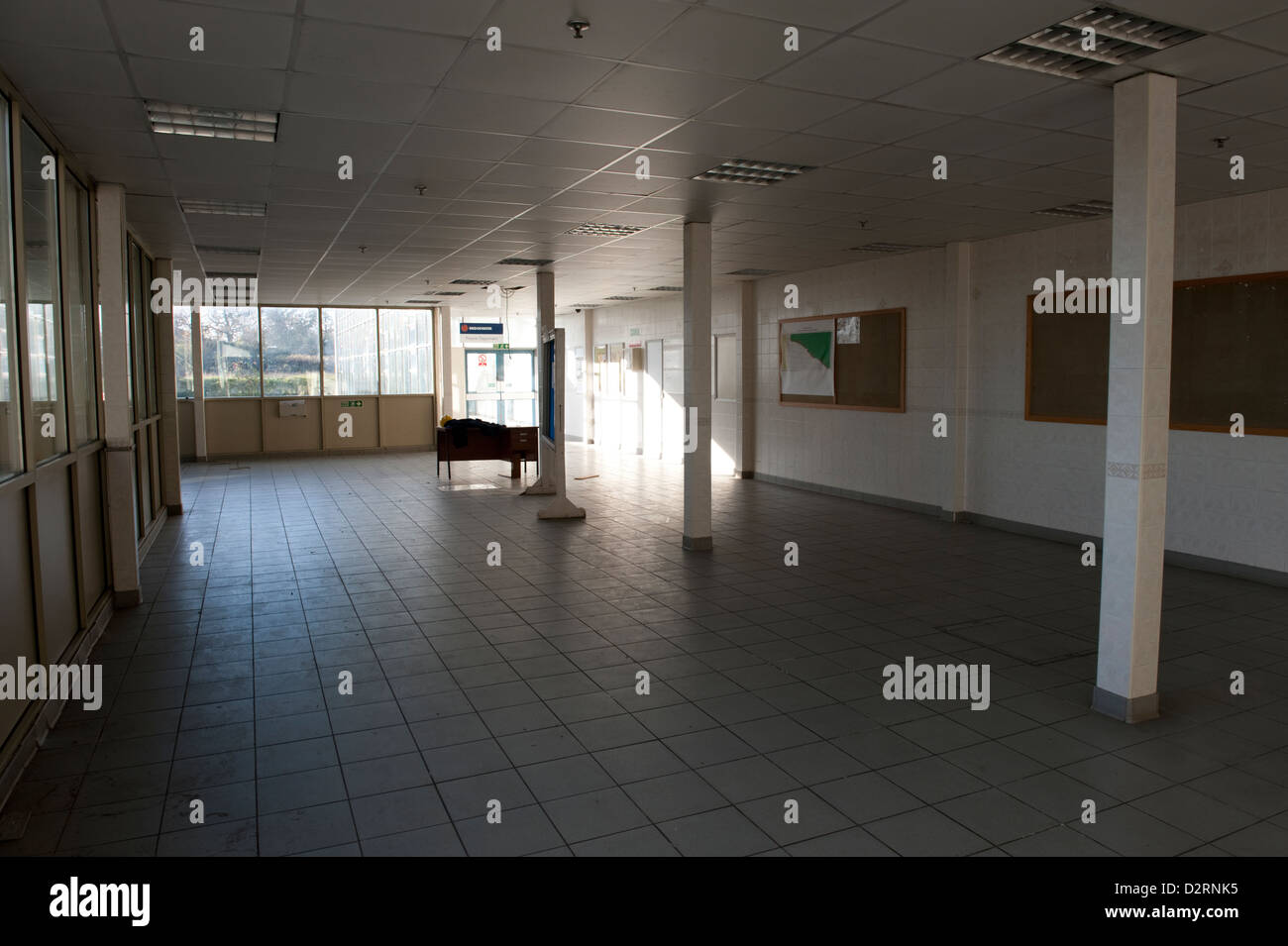 Abandoned empty factory reception area closed Stock Photo - Alamy