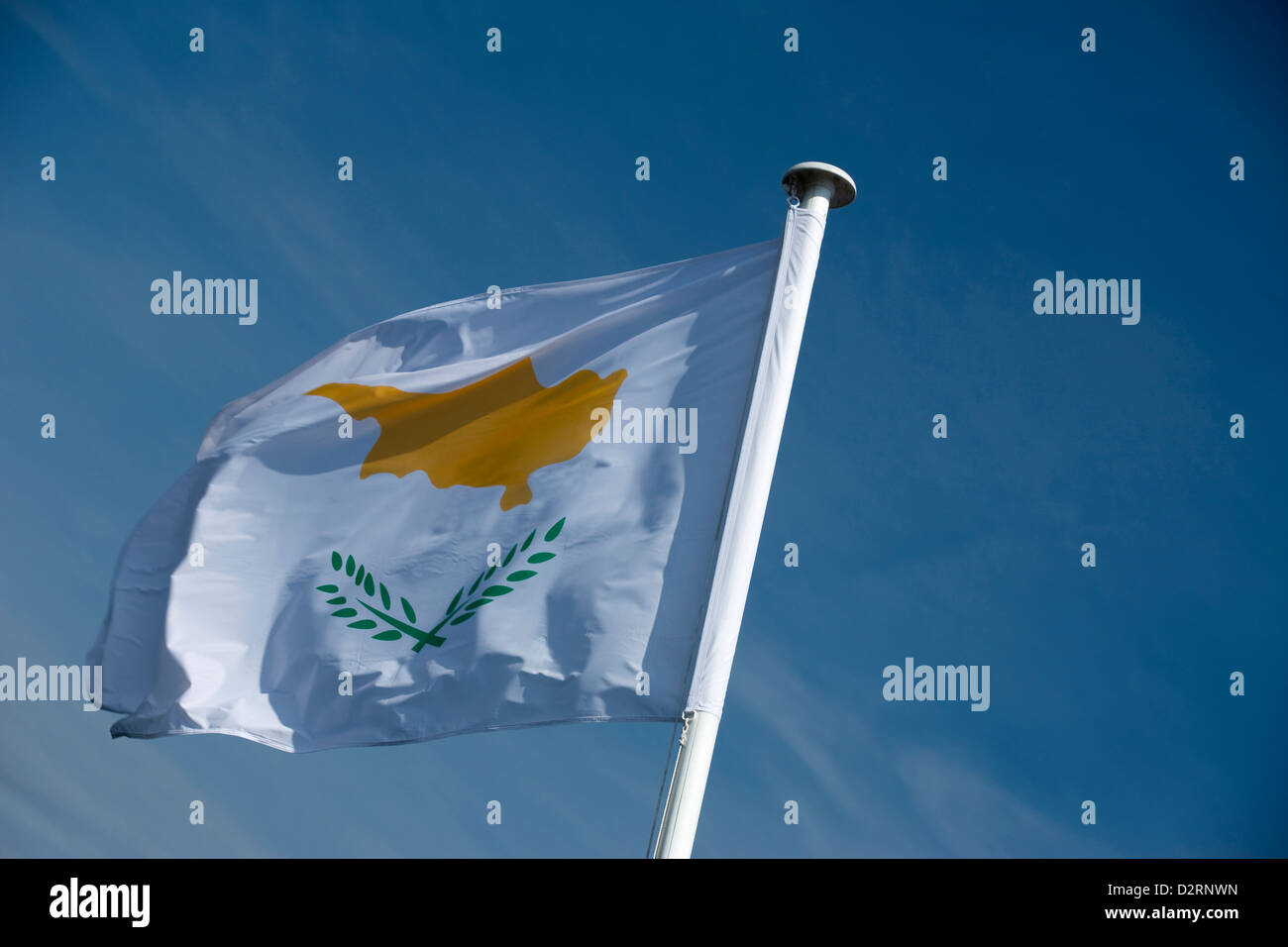 REPUBLIC OF CYPRESS FLAG FLYING ON FLAGPOLE Stock Photo - Alamy