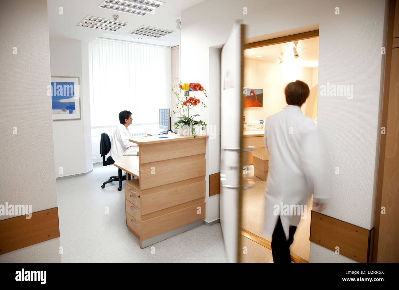 Essen, Germany, the antechamber of the MRI examination room in a ...