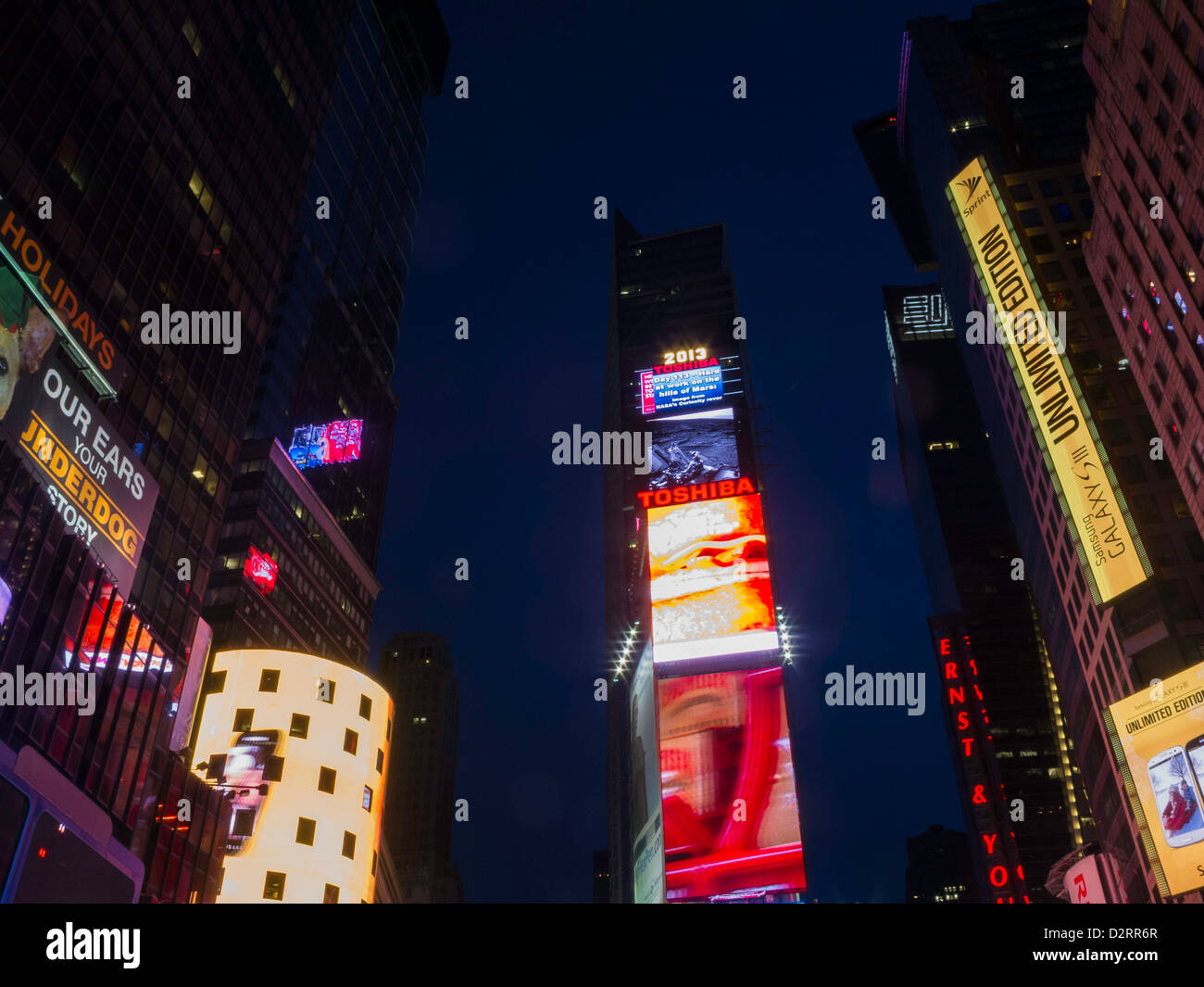Times Square at Night, NYC Stock Photo - Alamy