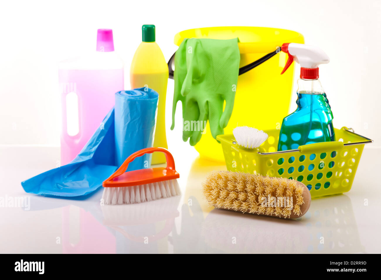 Assorted cleaning products Stock Photo - Alamy