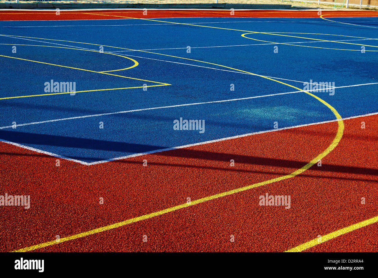 Sports field with synthetic turf and different markings, used in sports ...