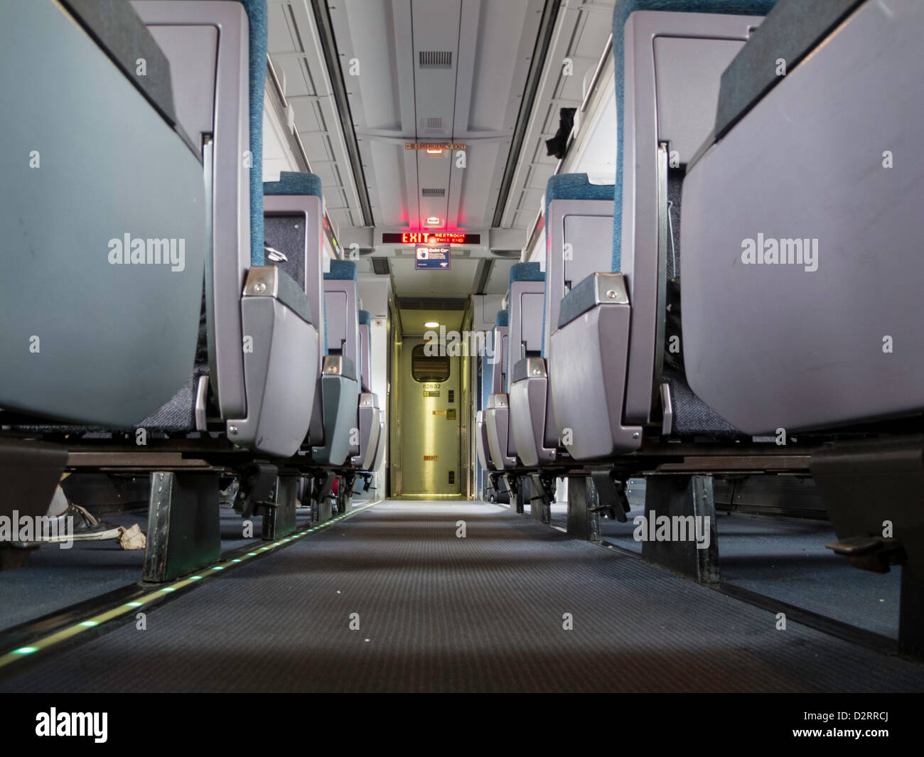 Aisle and Seats in a Passenger Train Car, USA Stock Photo - Alamy