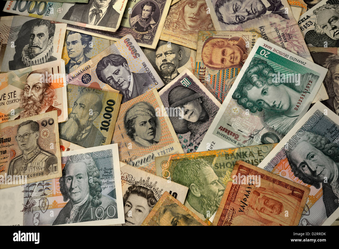 Banknotes of many Countries in the course and off the course Stock ...