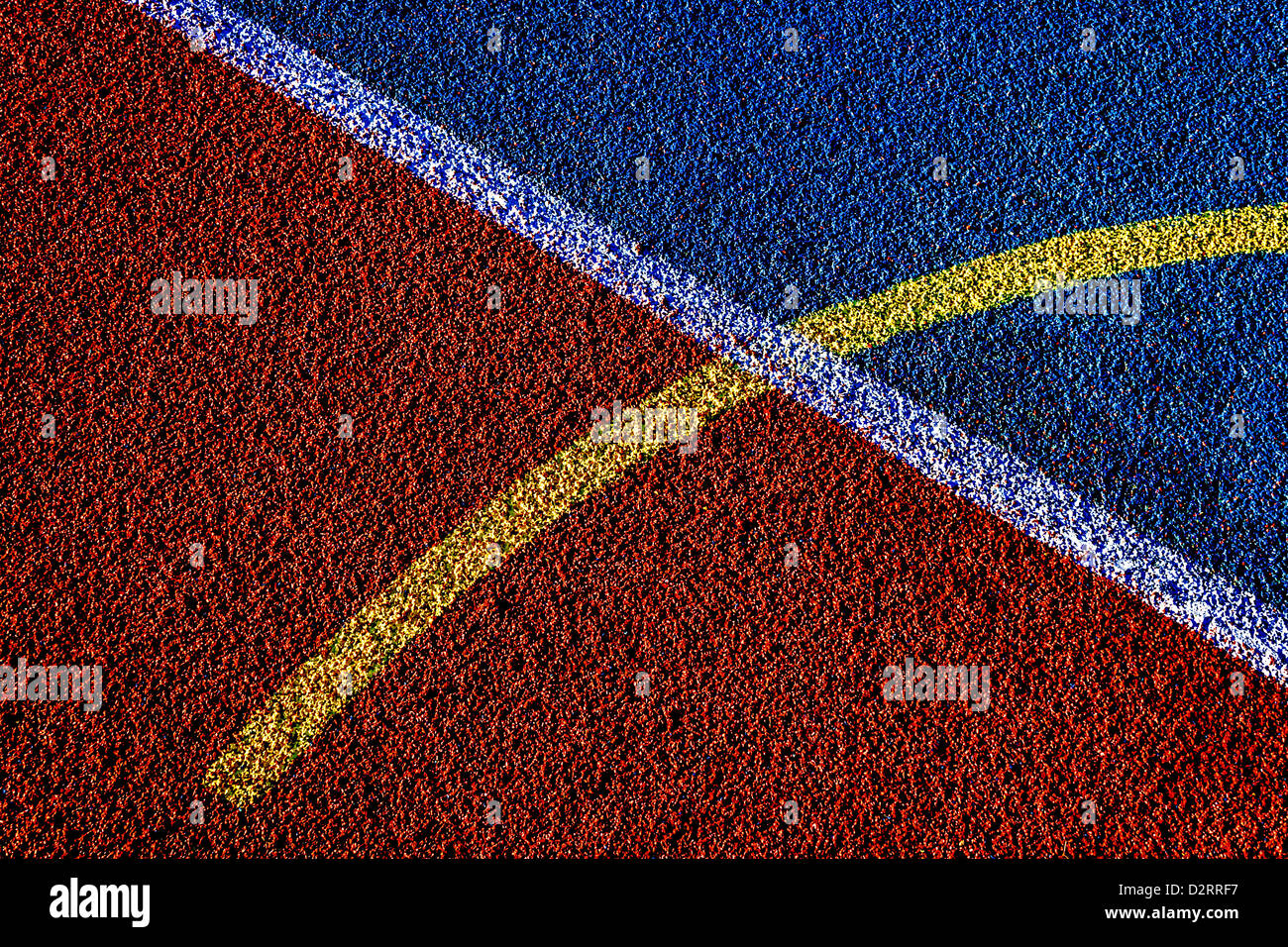 Sports field with synthetic turf and different markings, used in sports ...