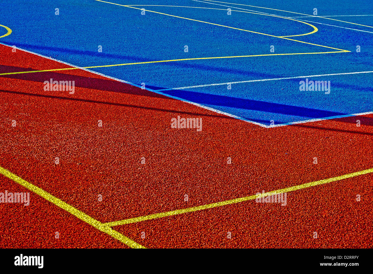 Sports field with synthetic turf and different markings, used in sports ...