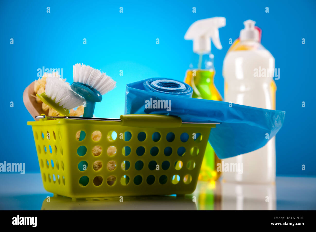 Group of assorted cleaning Stock Photo - Alamy