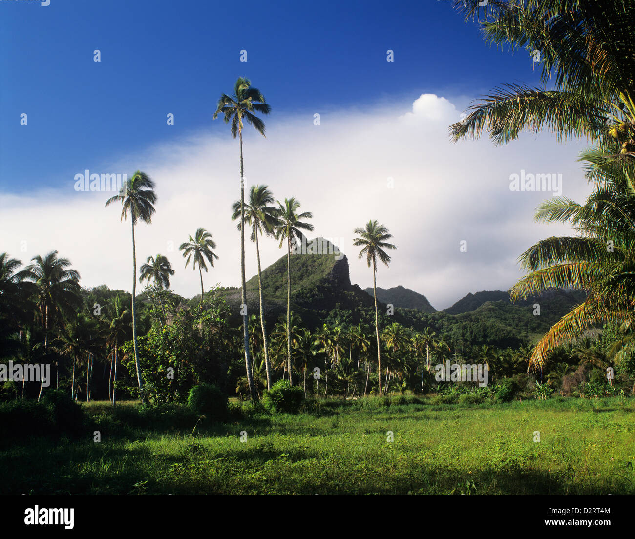 Cook Islands; Rarotonga, mountain panorama of East Rarotonga Stock ...