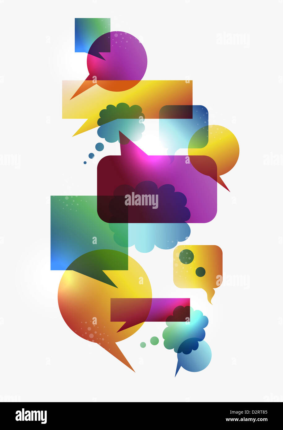 Transparent colorful communication speech bubbles set isolated over ...
