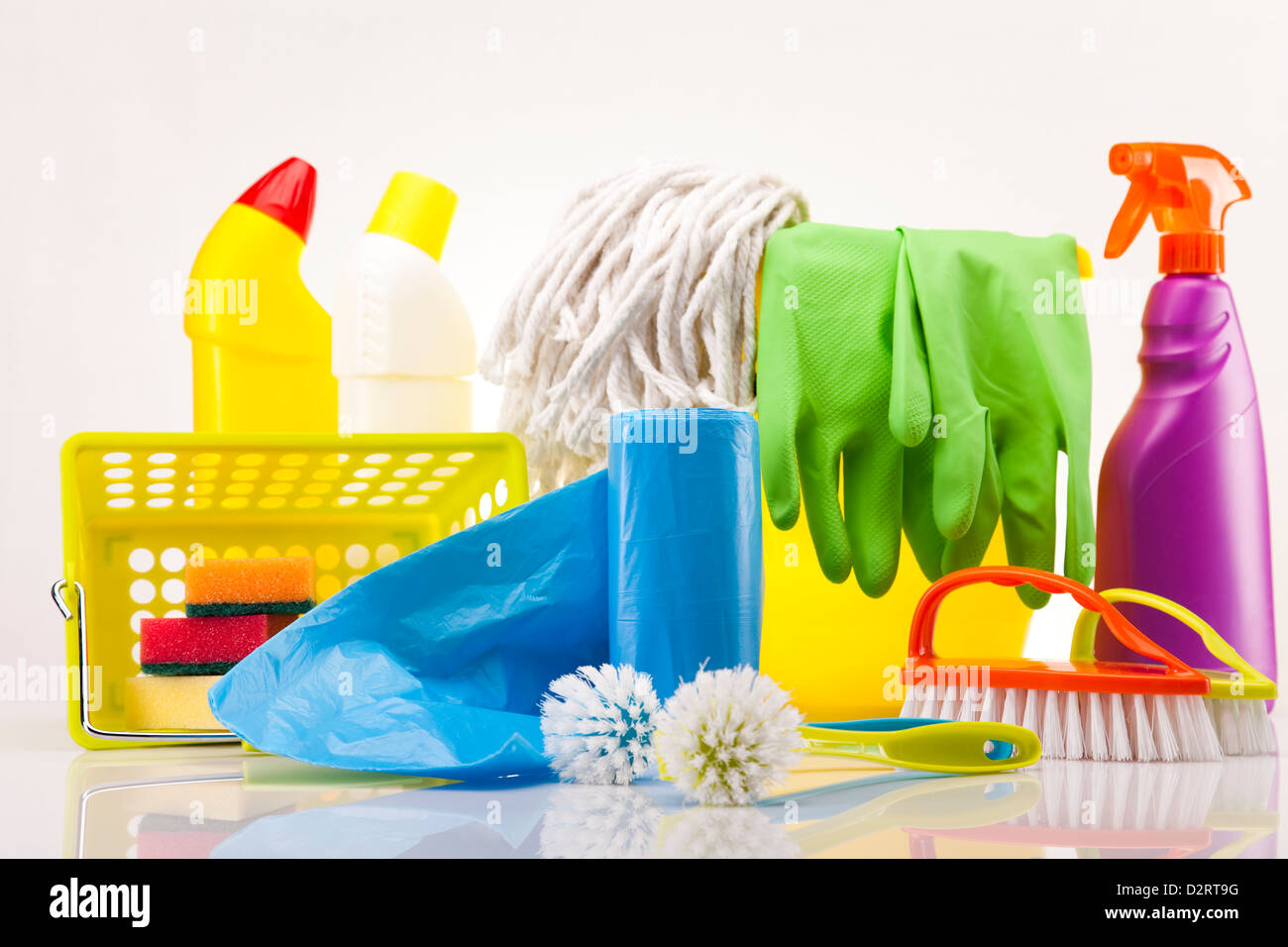 Assorted cleaning products Stock Photo - Alamy