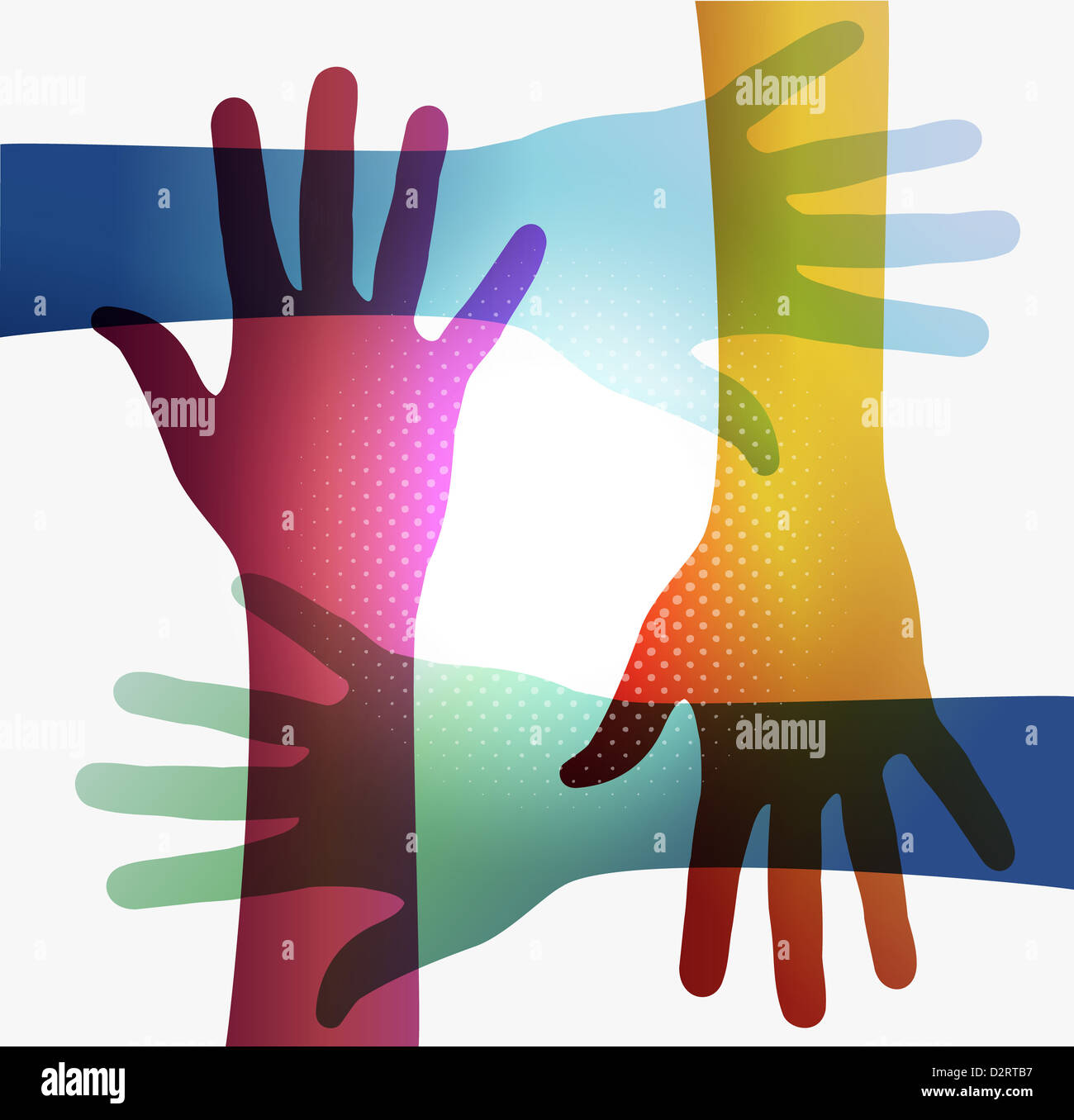 Diversity transparent hands on white background. EPS 10 vector ...