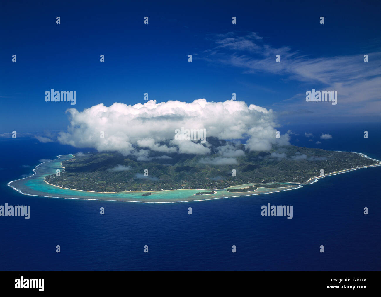 Cook Islands Rarotonga Aerial View Stock Photos & Cook Islands ...