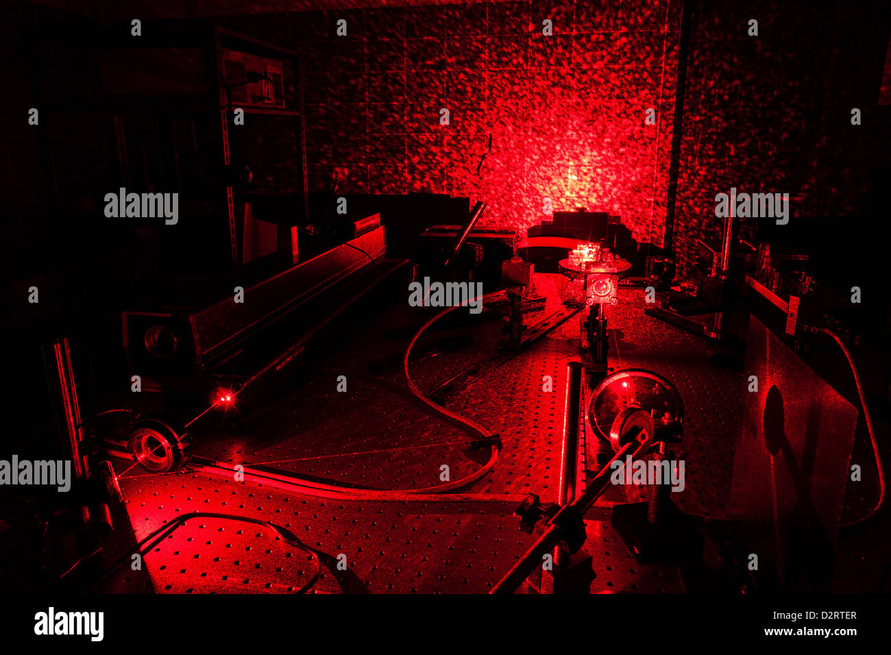 Lasers in a quantum optics lab Stock Photo - Alamy