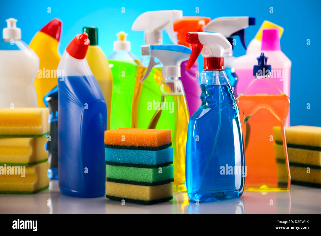 House cleaning products Stock Photo - Alamy