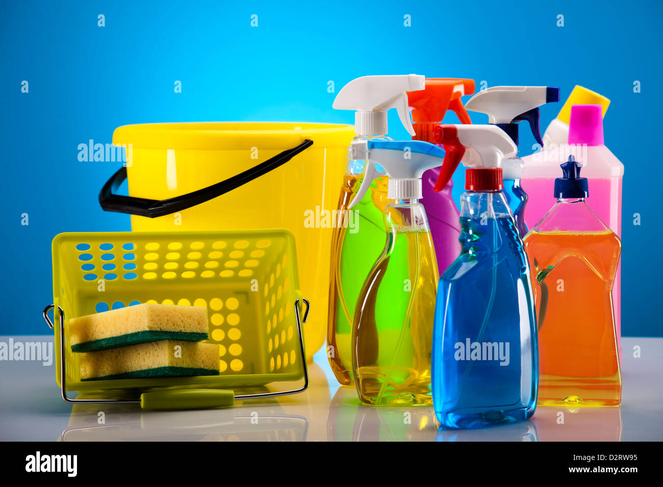 Set of cleaning products Stock Photo - Alamy
