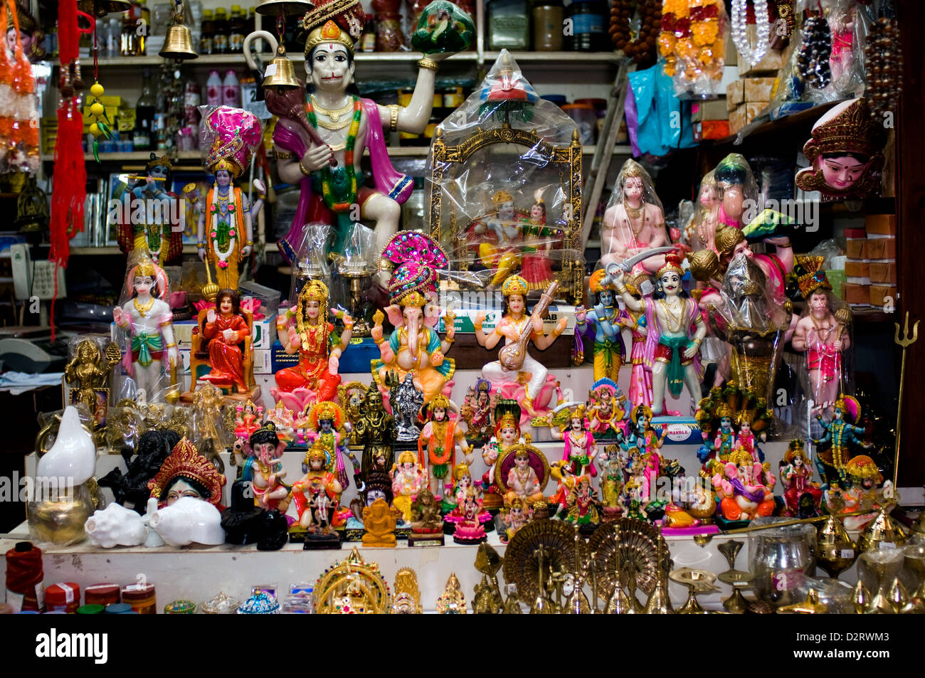 central market hindu artifacts stall, port louis, mauritius Stock Photo ...