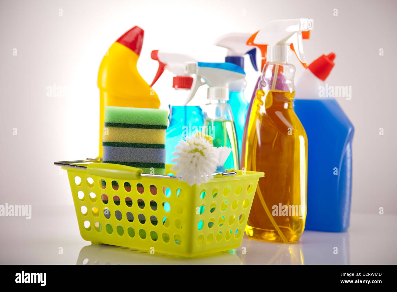 House cleaning products Stock Photo - Alamy