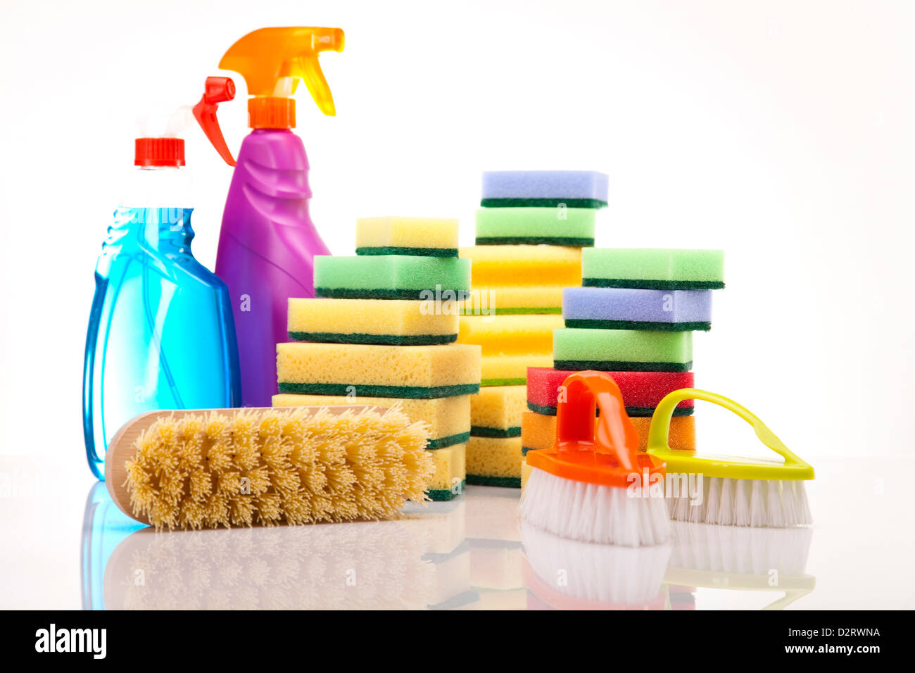 House cleaning products Stock Photo - Alamy