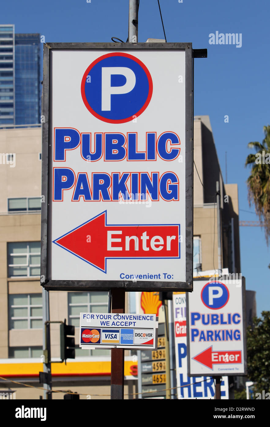 Parking Lots and signs in Los Angeles Stock Photo - Alamy