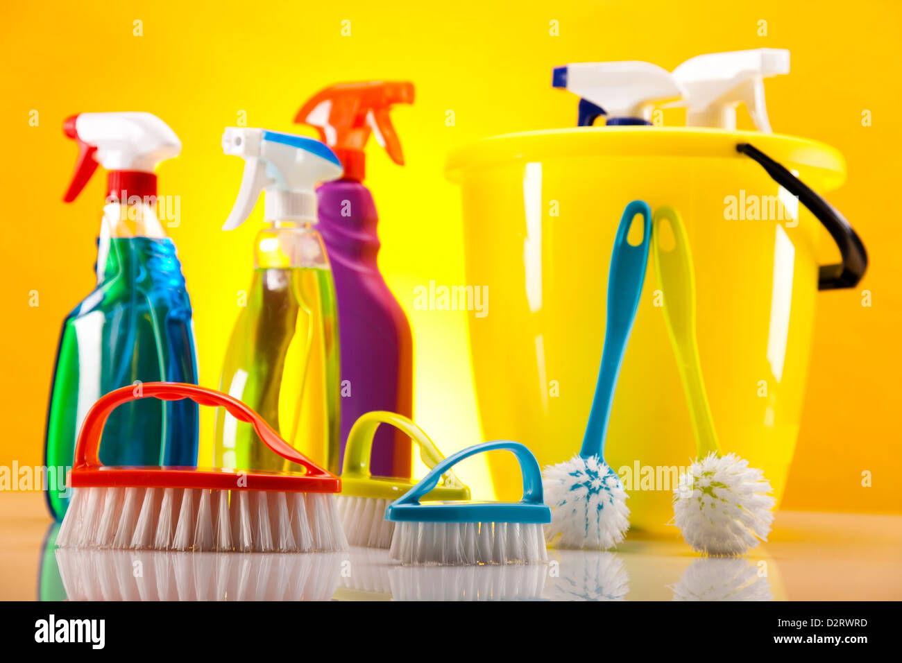 House cleaning products Stock Photo - Alamy