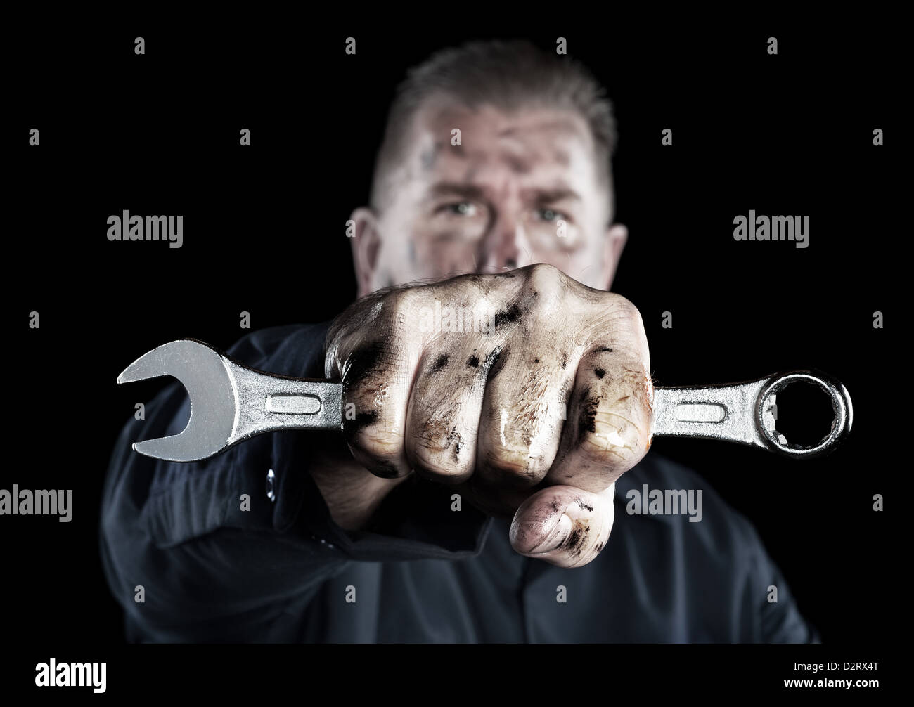 Hand covered with grease hi-res stock photography and images - Alamy