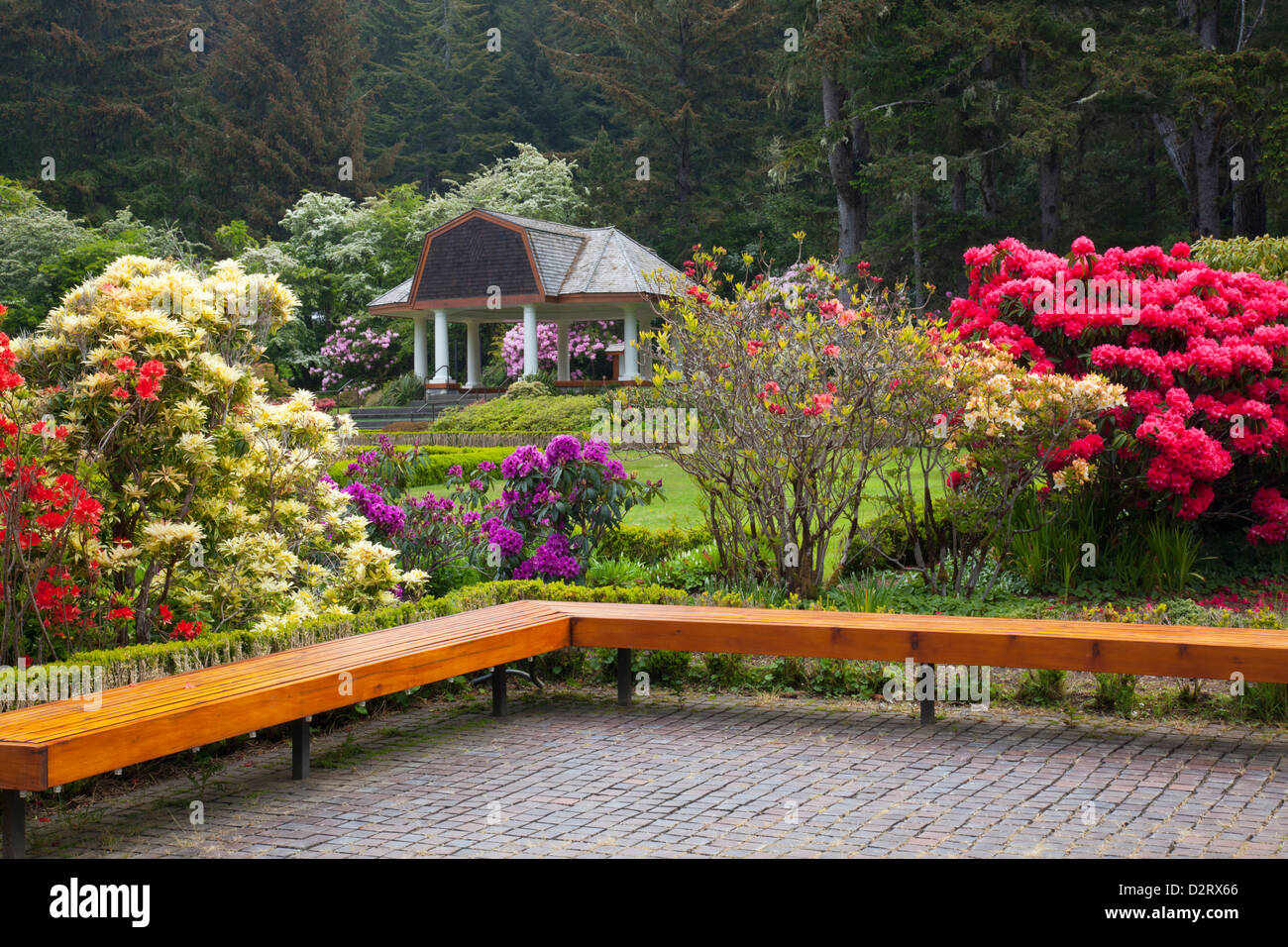 OR, Shore Acres State Park, Shore Acres Garden, Pavilion with ...