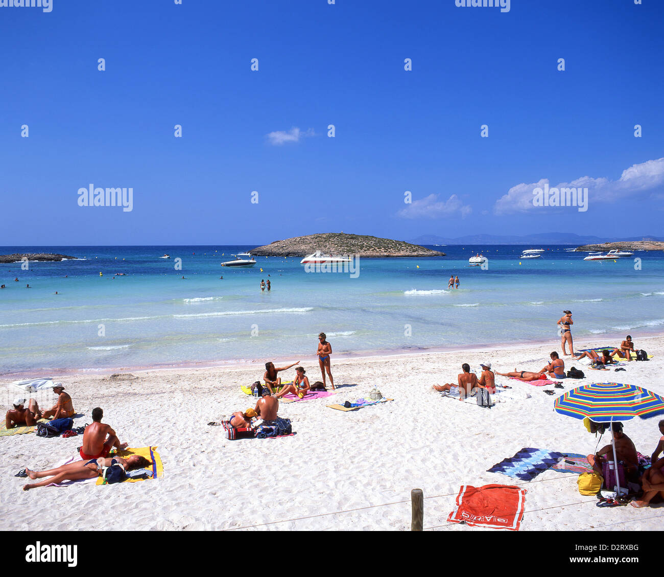 Beach view, Platja de Llevant, Formentera, Balearic Islands, Spain ...