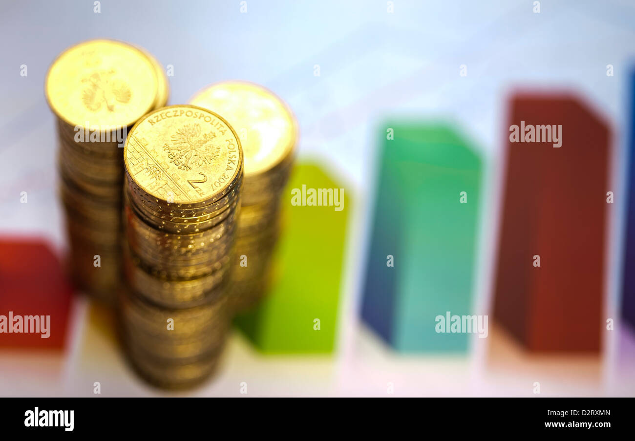 Financial indicators,Chart,Gold bar,money Stock Photo - Alamy