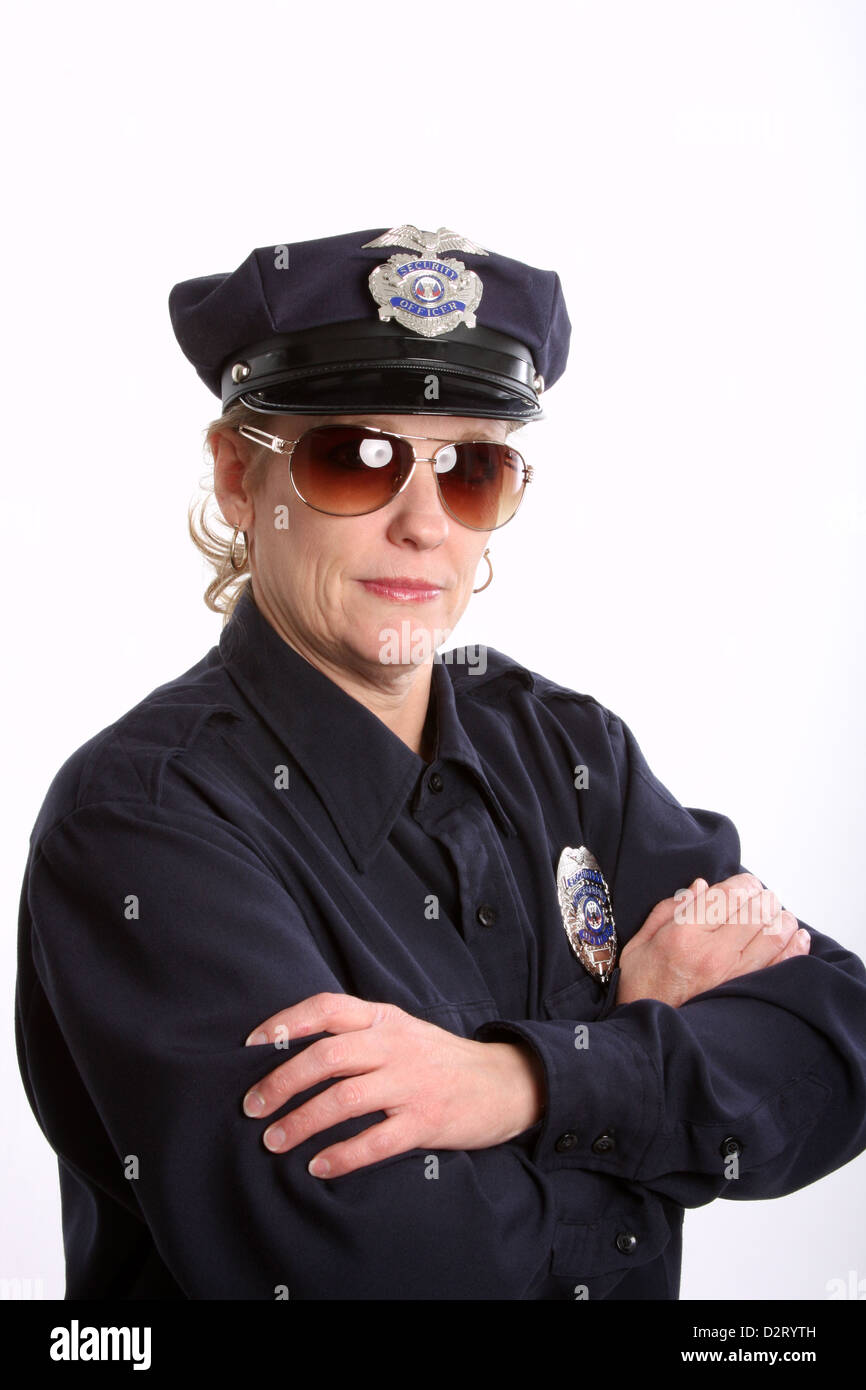A tough woman security officer Stock Photo - Alamy